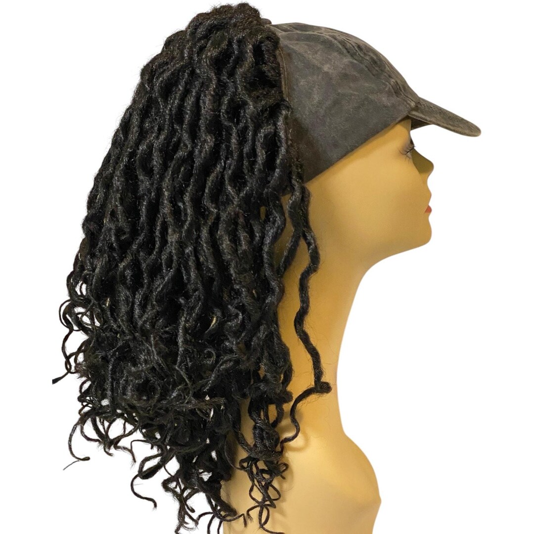 ASHRO Black Twisted Curl Locs Baseball Cap Wig - New With Tags - A1029 ...