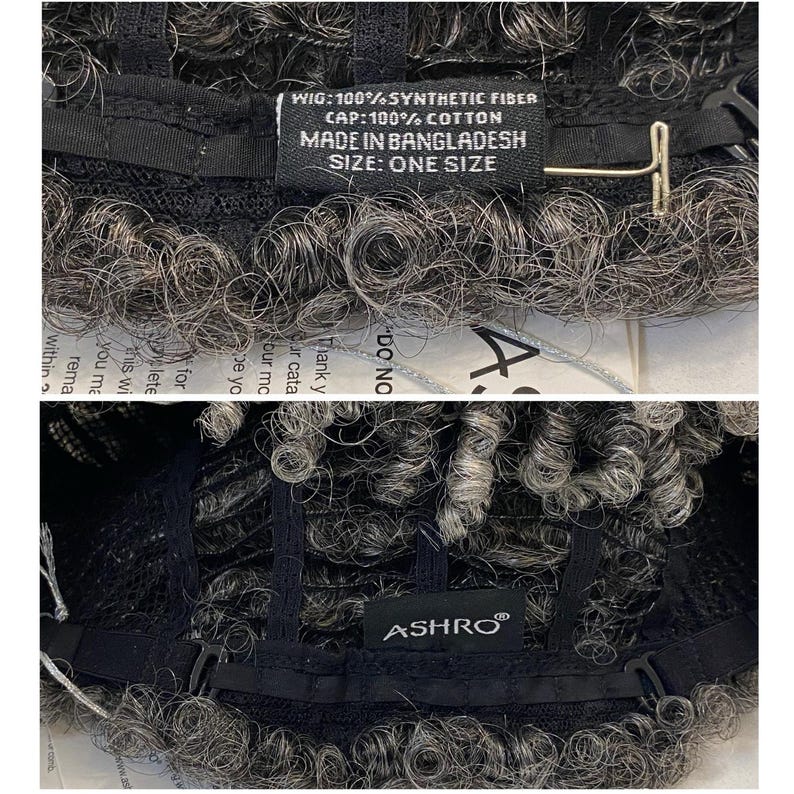 ASHRO Curly Pixie Wig Shades of Gray 100% Synthetic One Size Mature ...