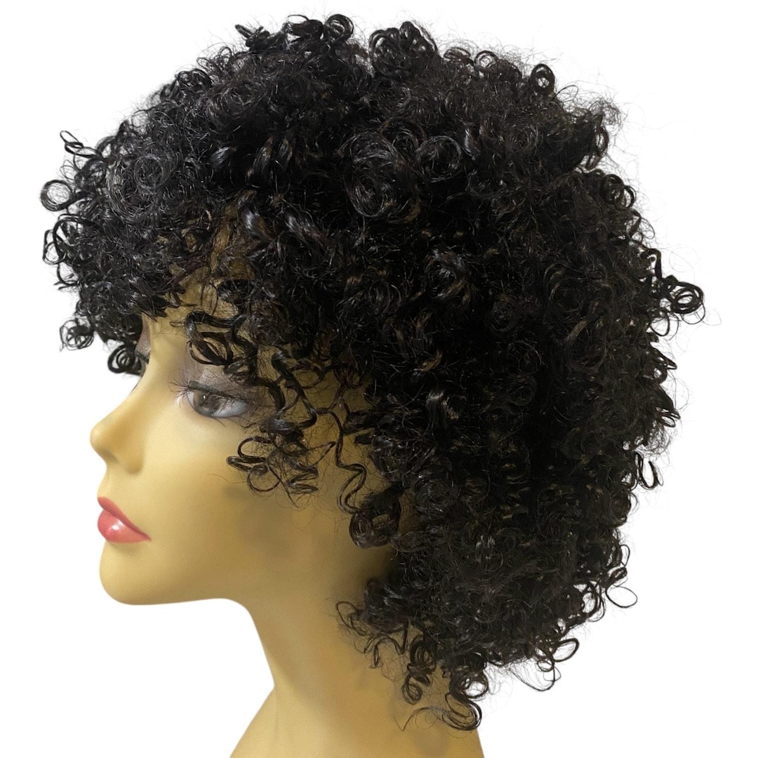 ASHRO Human Hair Wig: Katrina Kinky Curly Locs, Jet Black - Etsy