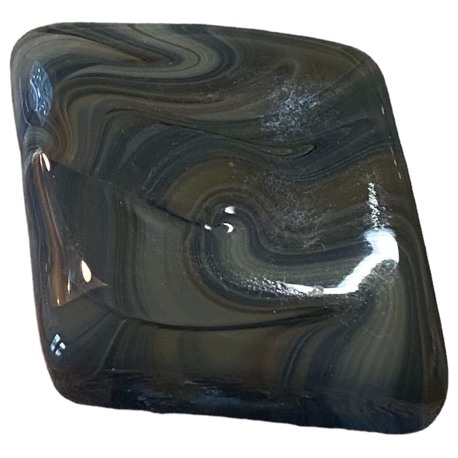 Boyds Crystal Glass Diamond Logo 2000 Toffee Brown Slag Vintage ...