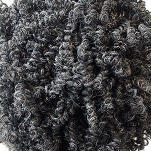 ASHRO Curly Wig Dark Gray Coil Curls for Mature Black Women One Size ...