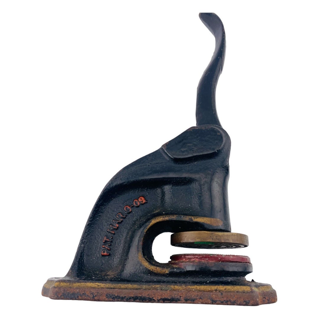 Antique Iron 1923 RP Johnstone Connecticut Corporate Seal Embosser ...