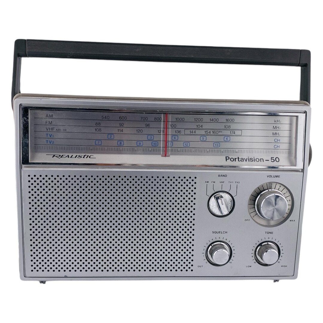 MCM Realistic Deluxe 5 Band AM FM Air Wx Radio Portavision 50 Model 12 ...
