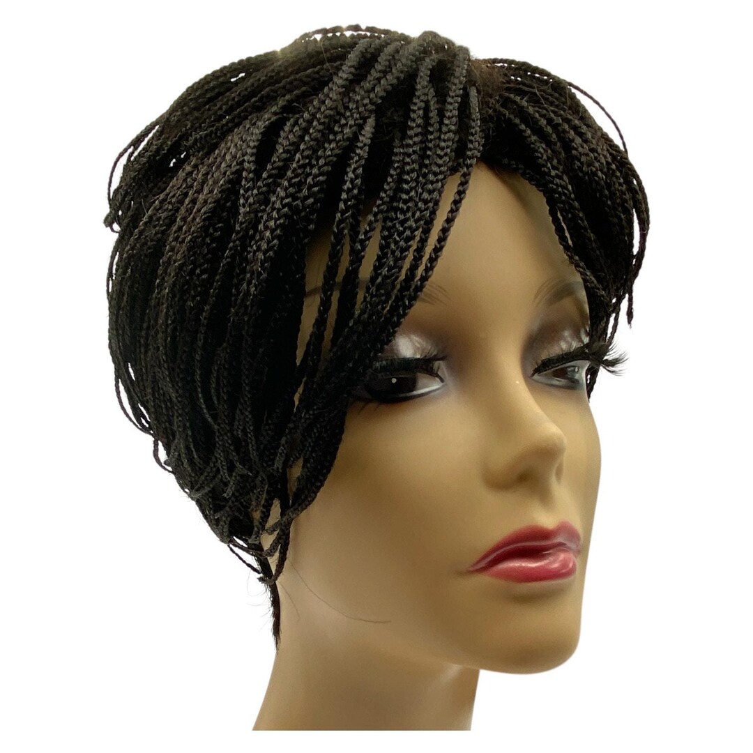 ASHRO Motown Black Wig Braided Pixie Synthetic Hair Wigs for Black ...