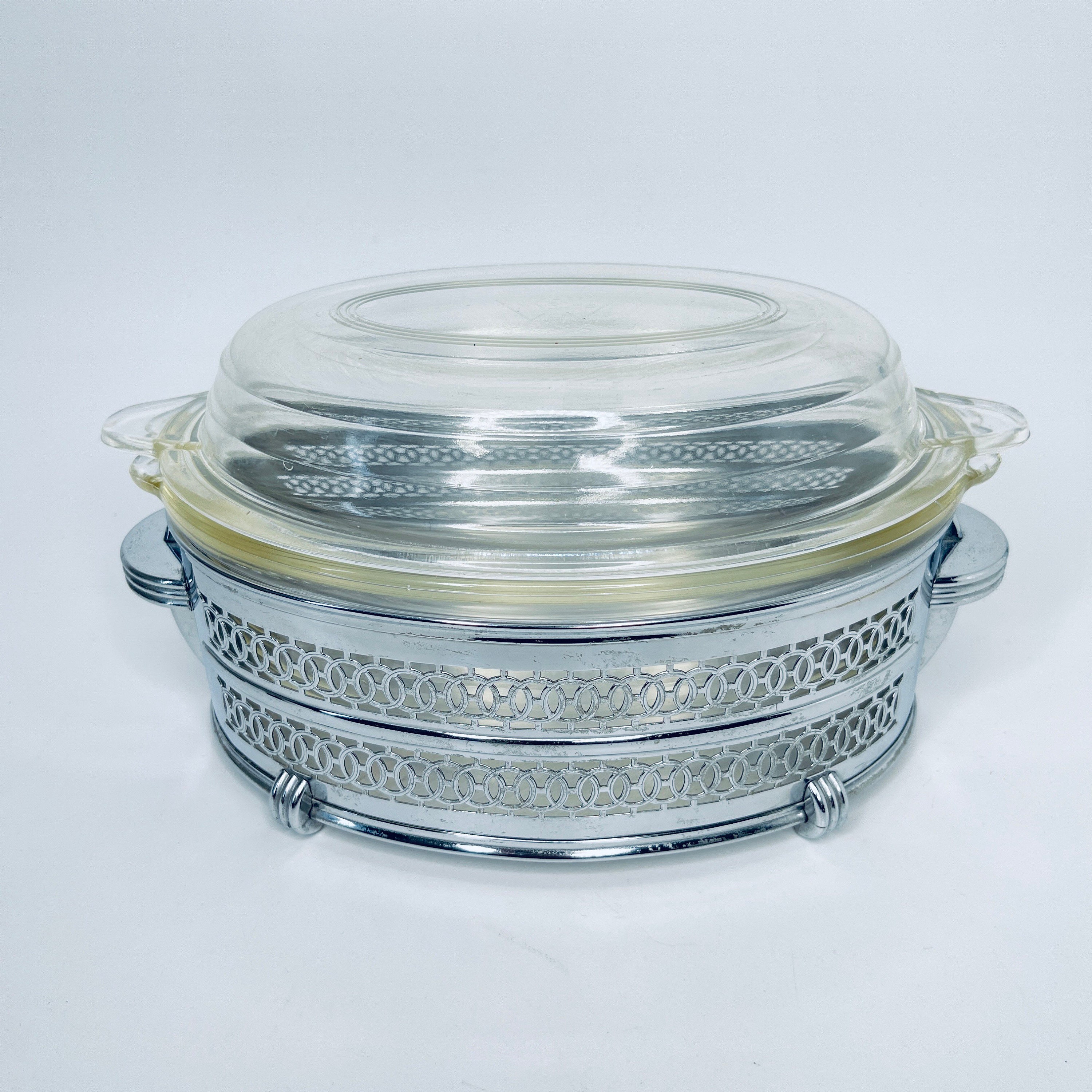 Vintage Casserole Dish With Lid Phoenix in Original Chromed Stand ...