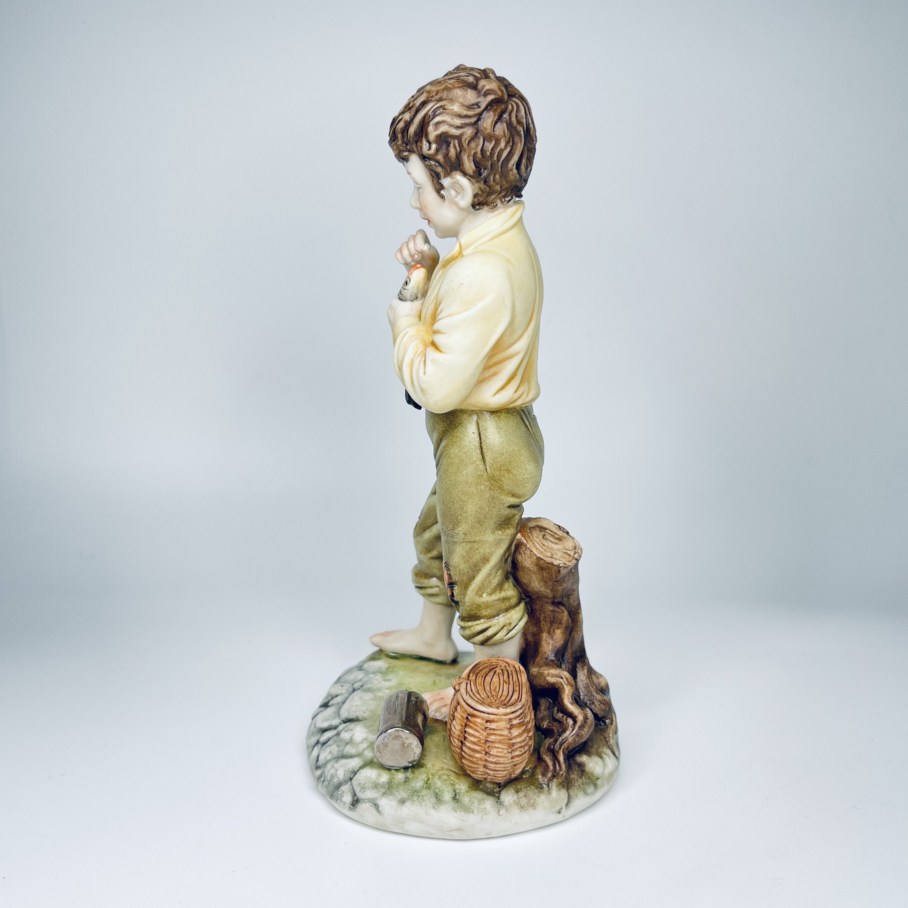 Capodimonte Boy With a Fish Figurine Vintage Fine Porcelain Art by ...