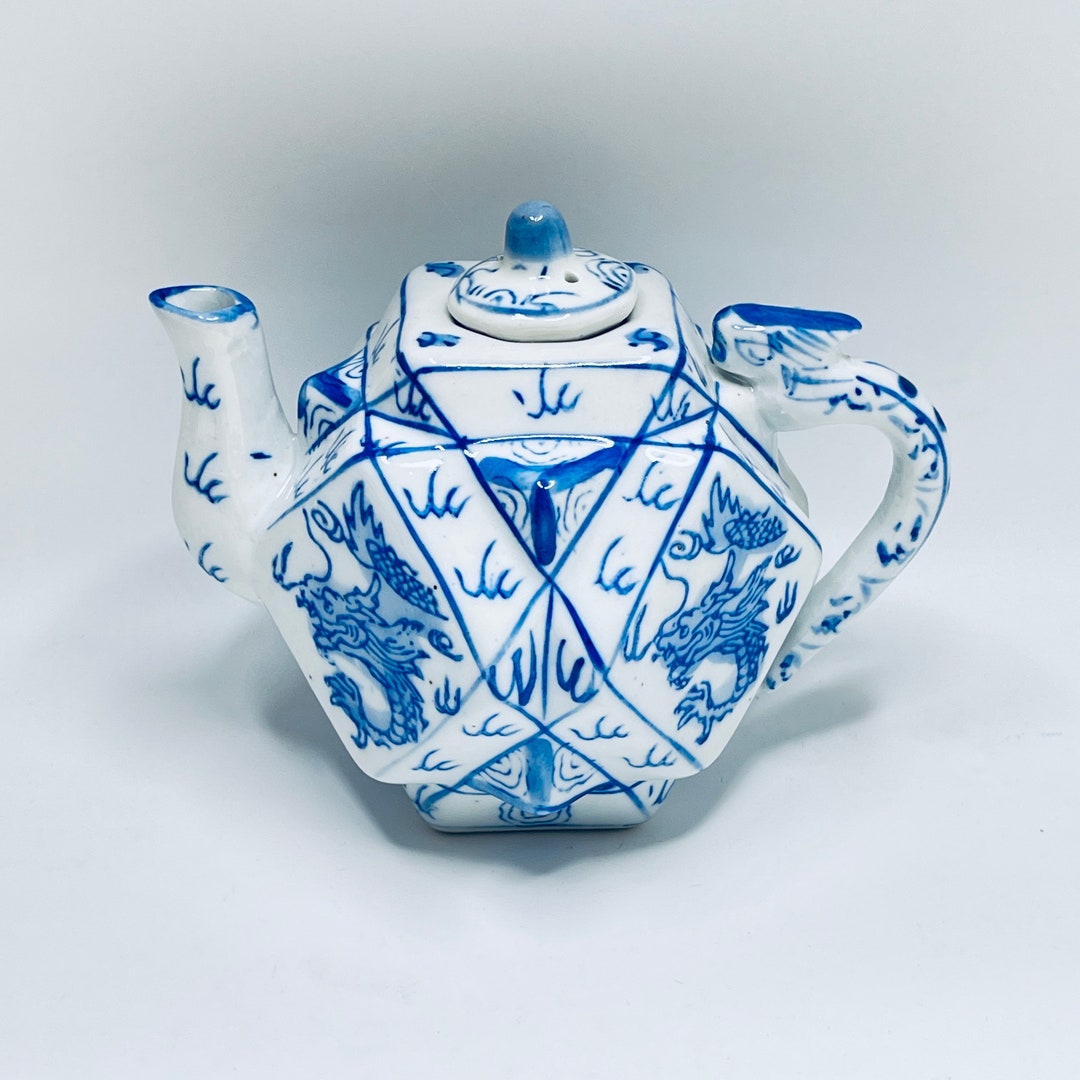 Vintage Chinese Teapot Polygon Oriental Asian Square Triangle Lidded ...