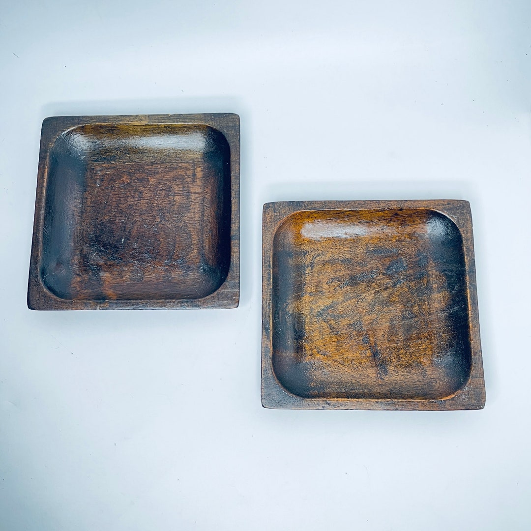 Vintage Lester Clarke Carved Wood Bowls: Jamaican Art Trinket Dishes - Etsy