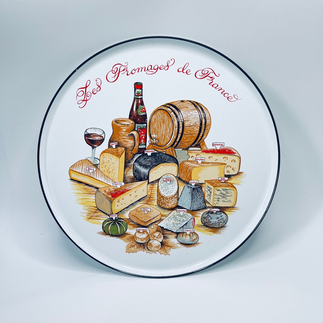 Fromages De France Enamel Metal Round Tray Platter From France Cheese ...