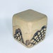 Unique Stoneware Trinket Box Cube Container Odd Shaped Lid Brown 9x8x8 ...