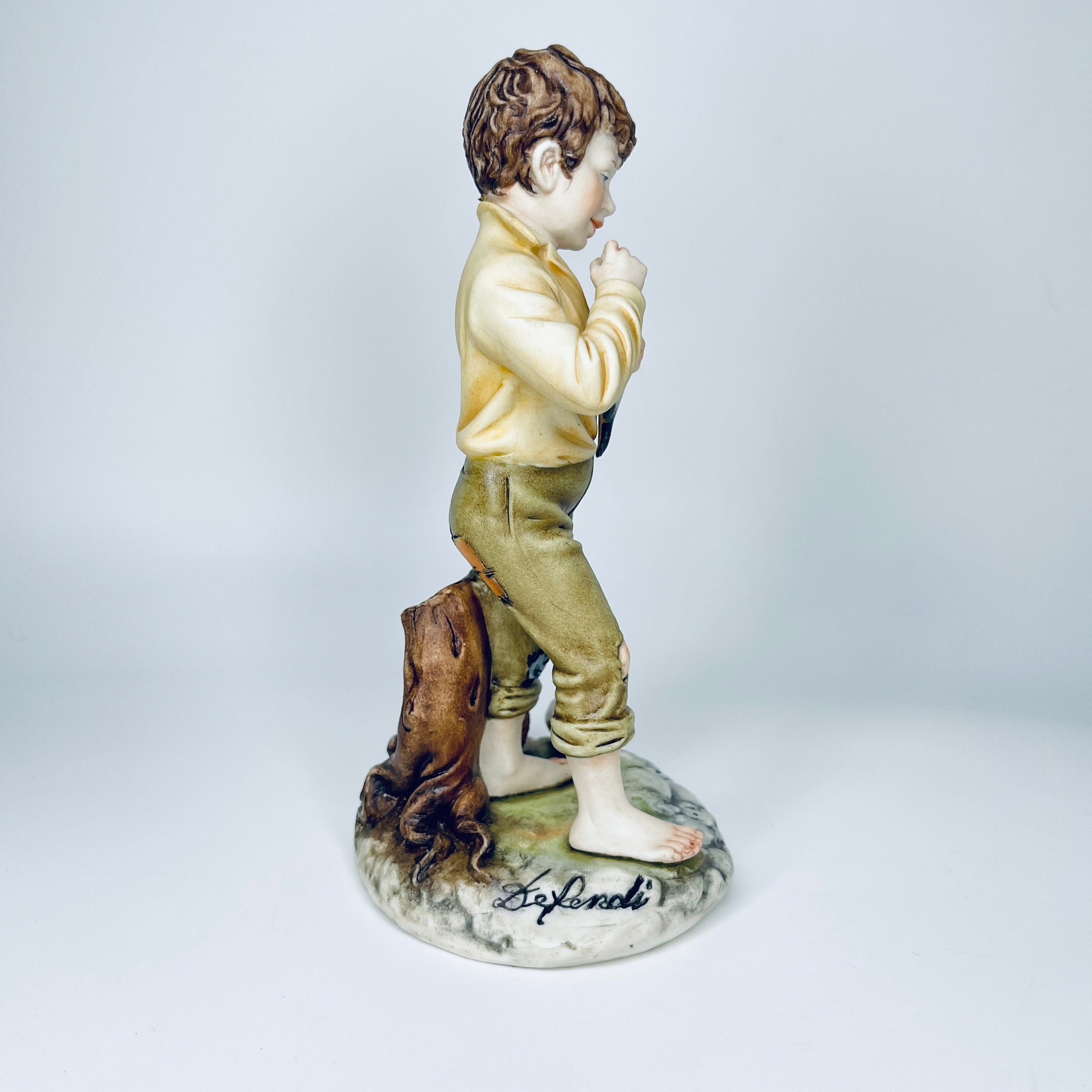 Capodimonte Boy With a Fish Figurine Vintage Fine Porcelain Art by ...