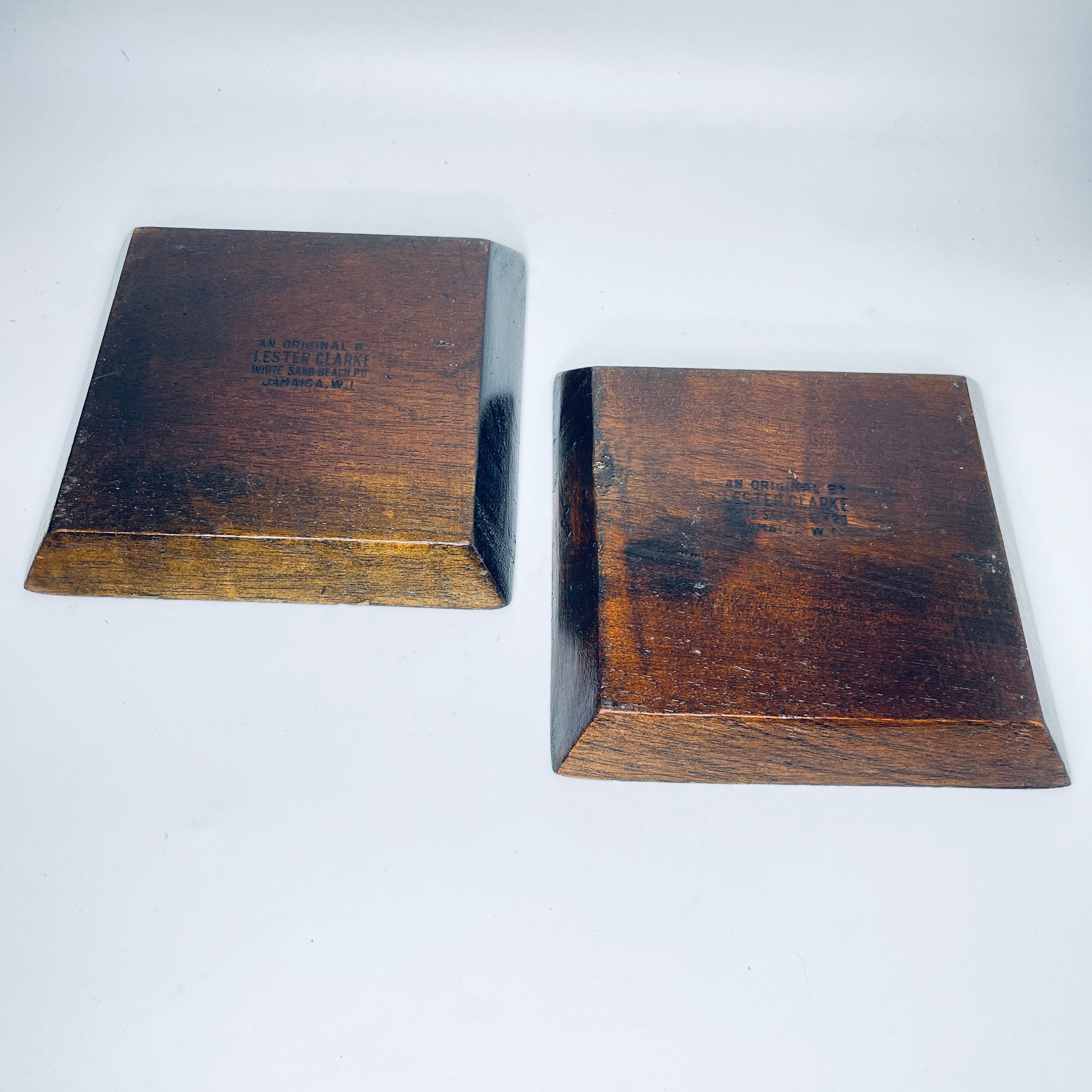 Vintage Lester Clarke Carved Wood Bowls: Jamaican Art Trinket Dishes - Etsy