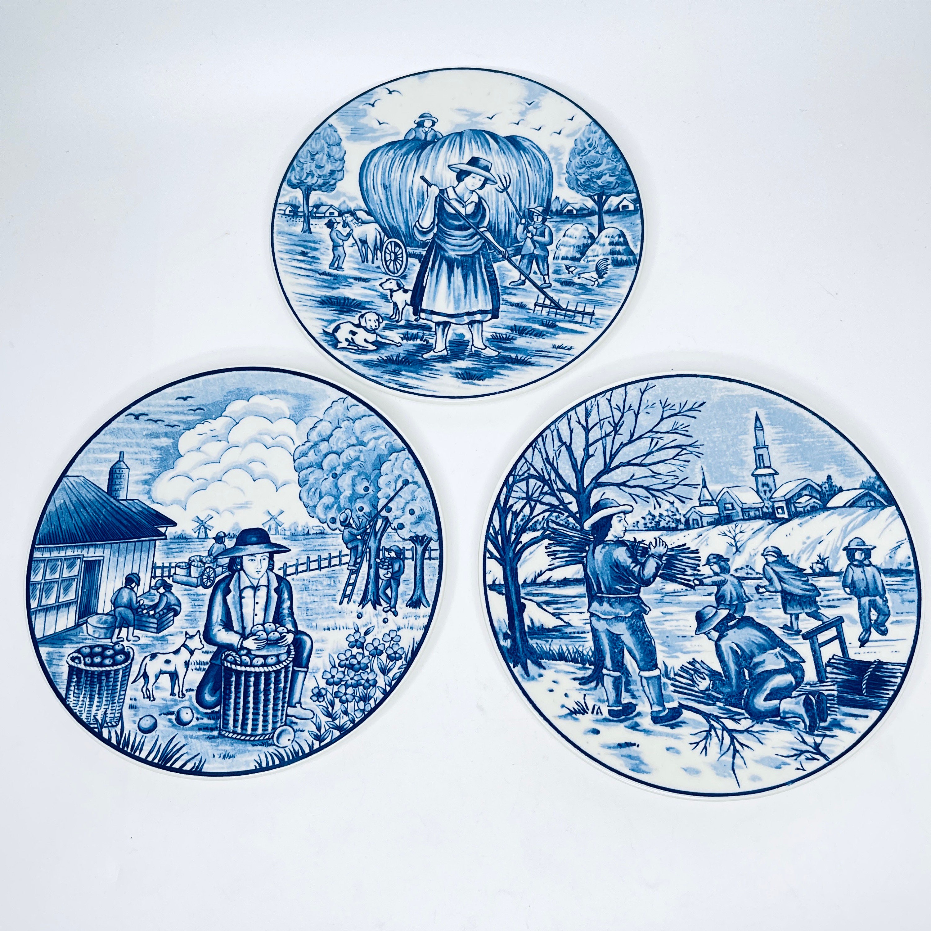 Vintage Royal Delfts Plates X 3 Blauw Handwork Japan Delfts Blauw ...