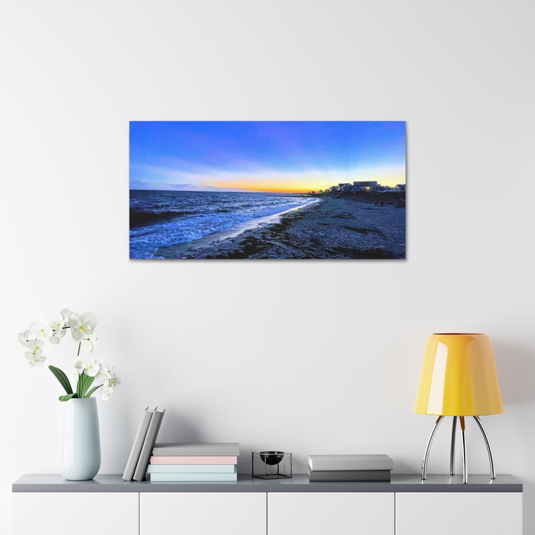Cape Cod Beach Sunset Polyester Canvas - Etsy