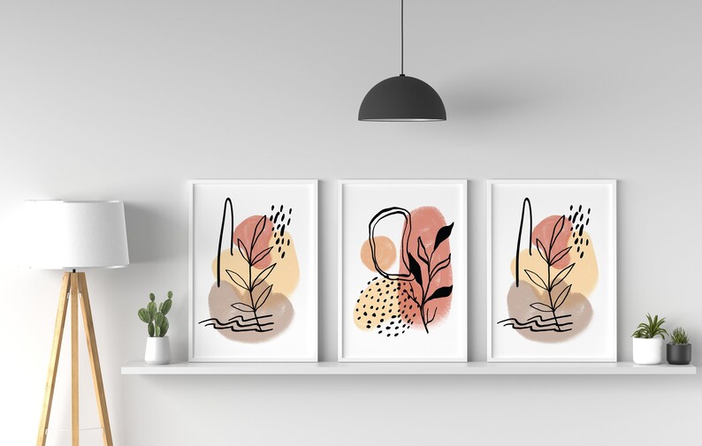 Printable Wall Art Set of 3 Modern Boho Style Prints Best for - Etsy