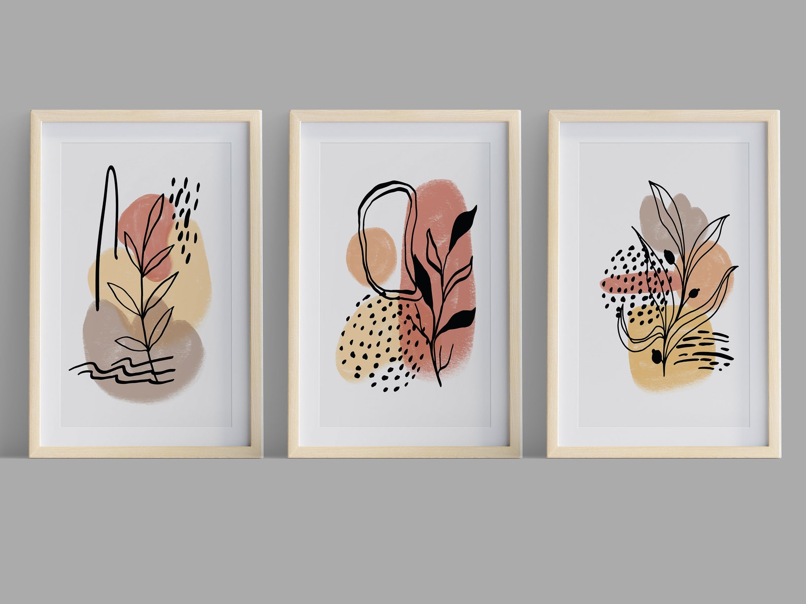 Printable Wall Art Set of 3 Modern Boho Style Prints Best for - Etsy