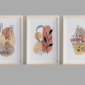 Printable Wall Art Set of 3 Modern Boho Style Prints Best for - Etsy
