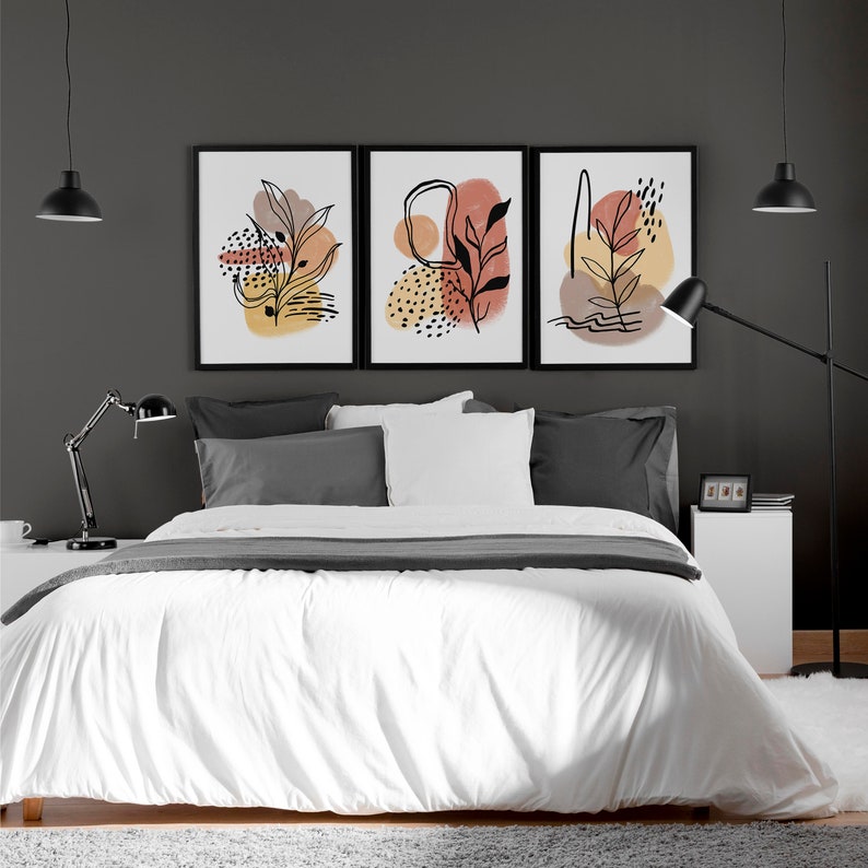 Printable Wall Art Set of 3 Modern Boho Style Prints Best for - Etsy