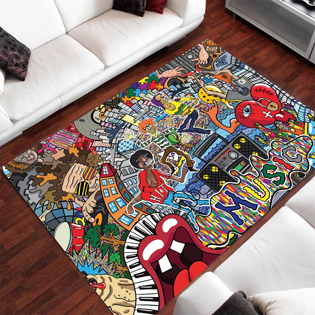 Graffiti Rug Art Design Rug Urban Graffiti Rug Cool Rug - Etsy UK