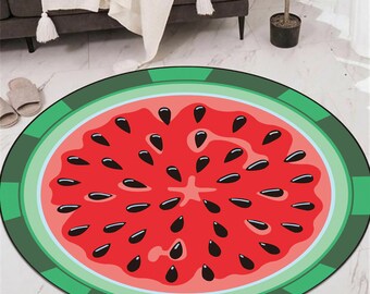 Watermelon Rug Round - Etsy
