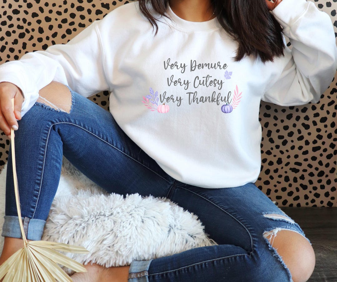 Demure Cutesy Thankful PNG SVG Digital Download - Etsy