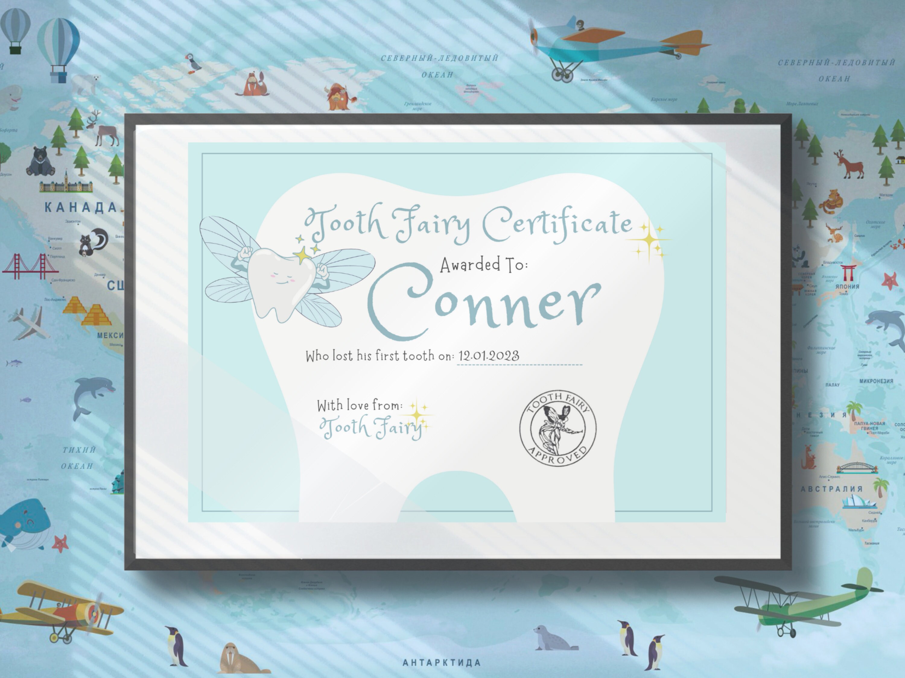 Blue Tooth Fairy Certificate for Kids - Etsy