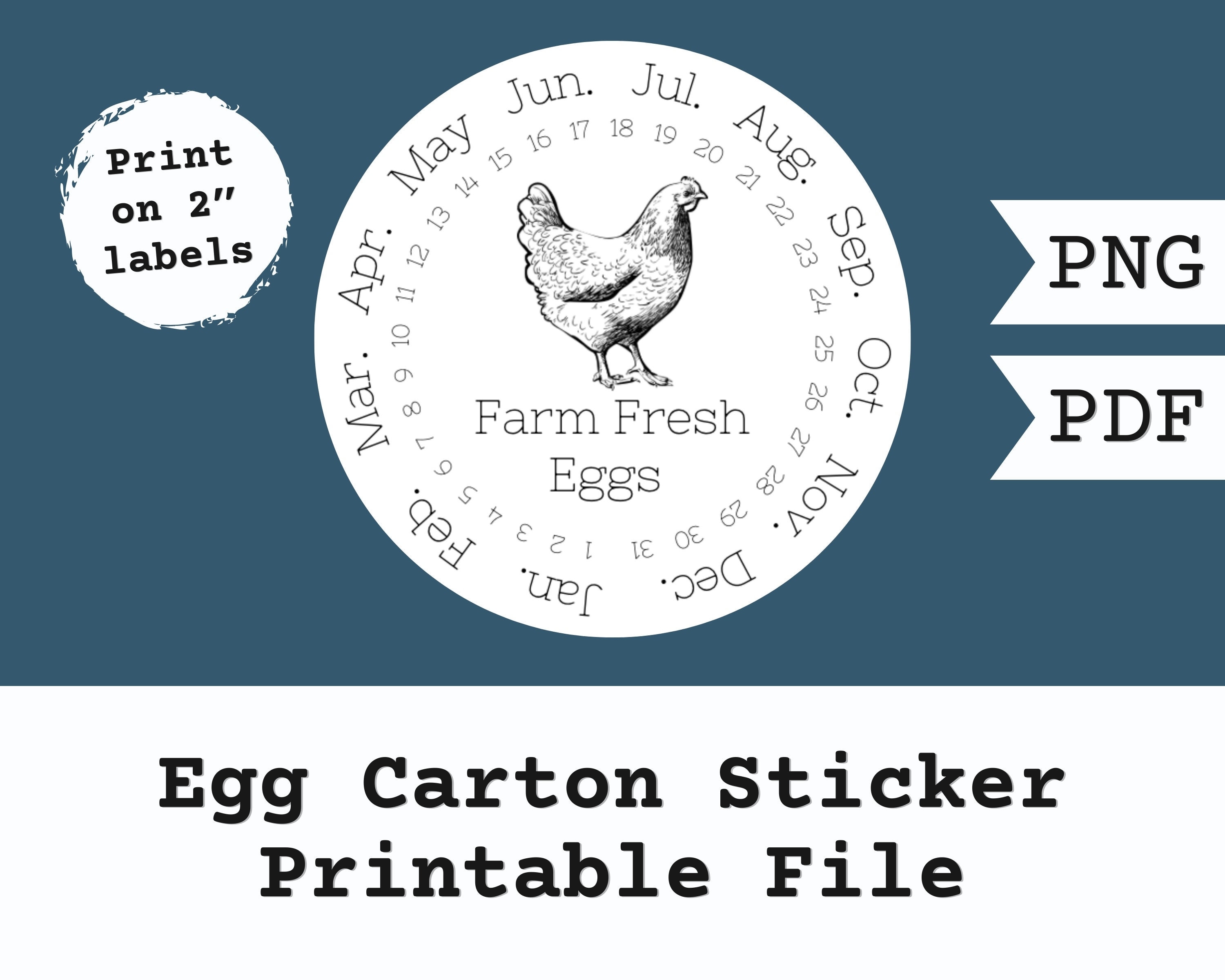 Egg Carton Label- Dated- Printable File- Digital Download- Homestead ...