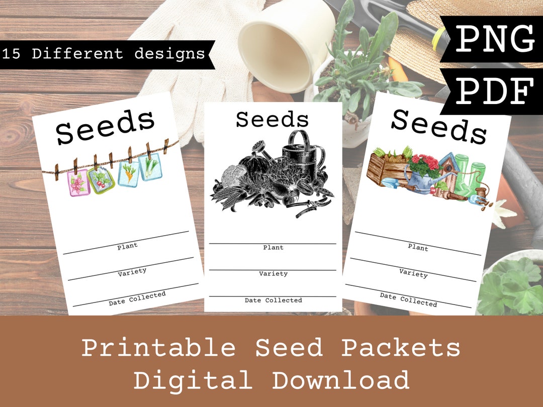 Seed Packets- -DIY Seed Packets- Printable File-seed Saving- Digital ...