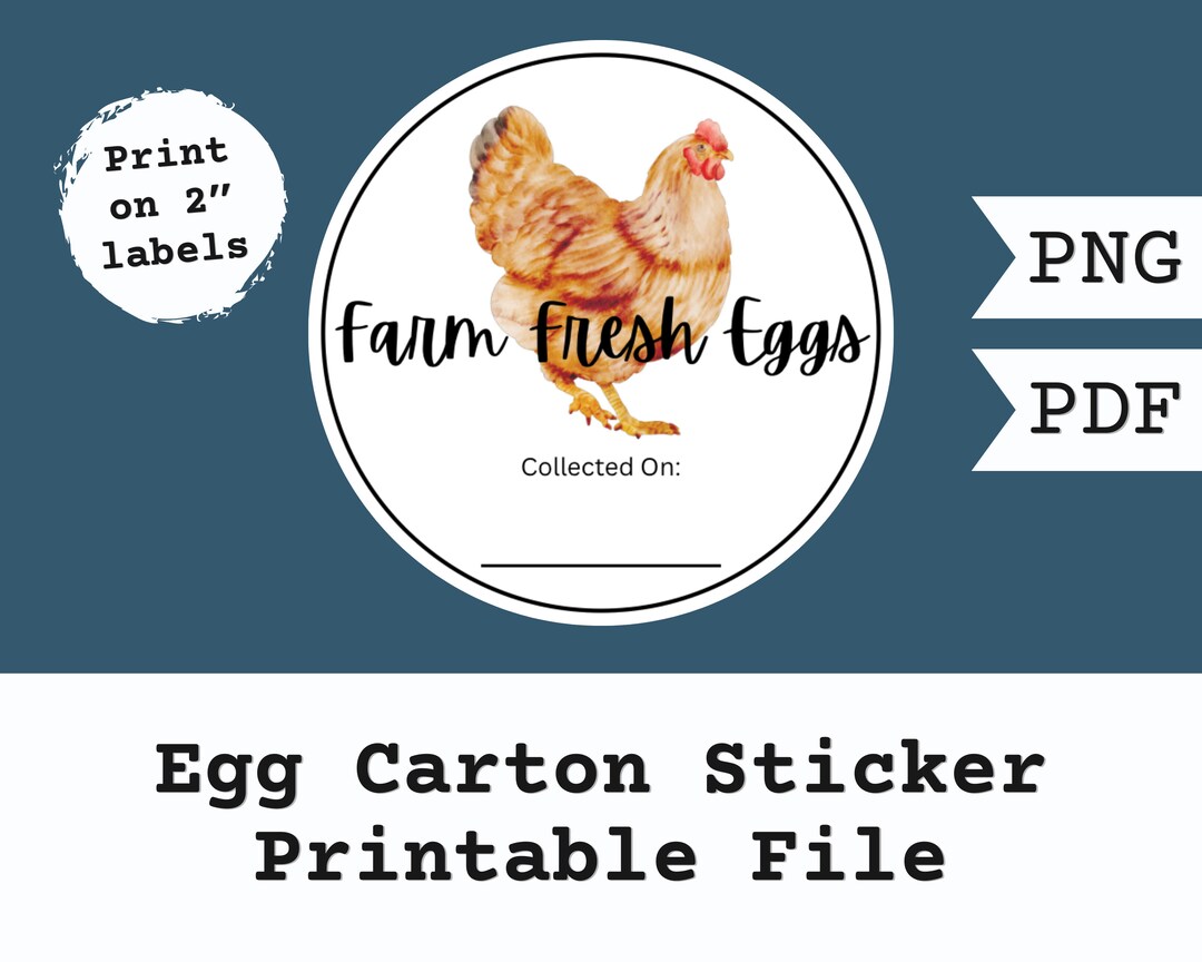 Egg Carton Label Printable File Write on Date Digital Download ...