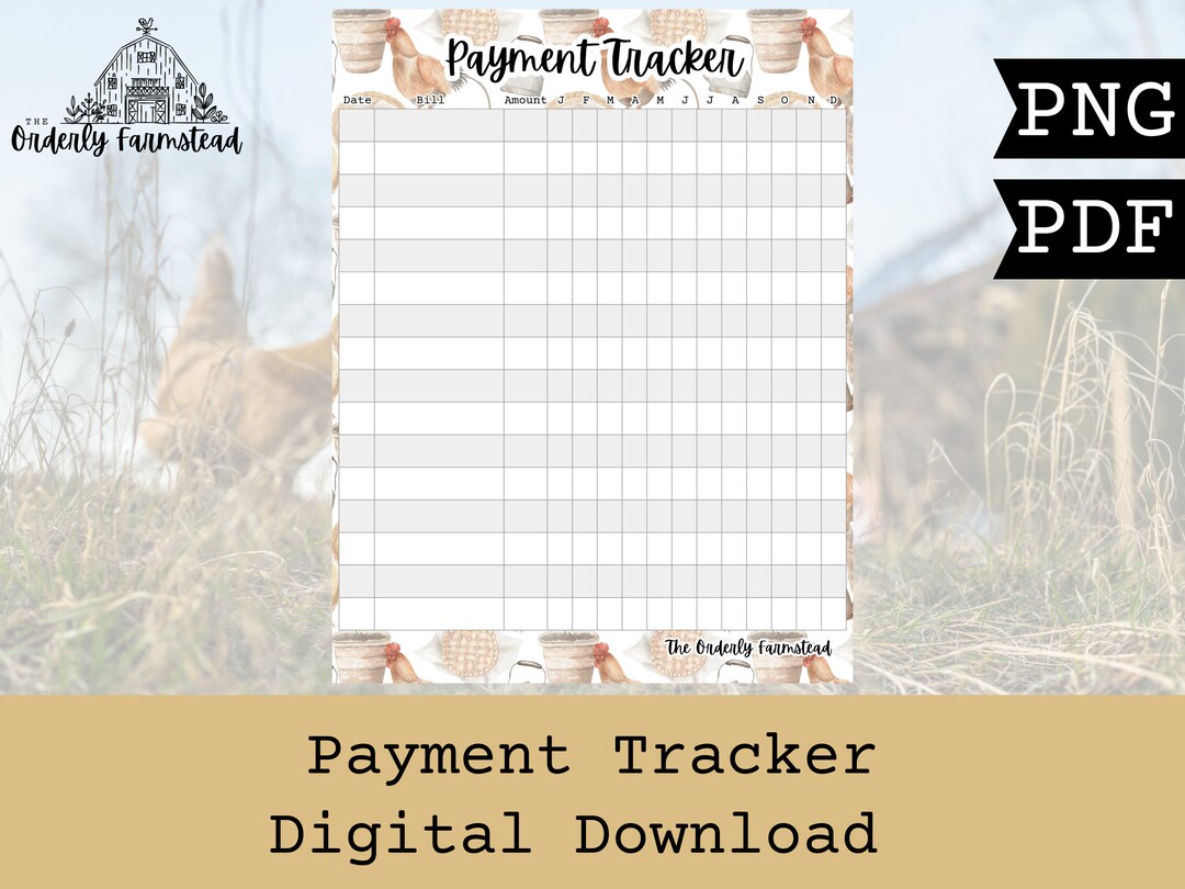 Payment Tracker- Bill Tracker- Digital Download- Printable- File ...