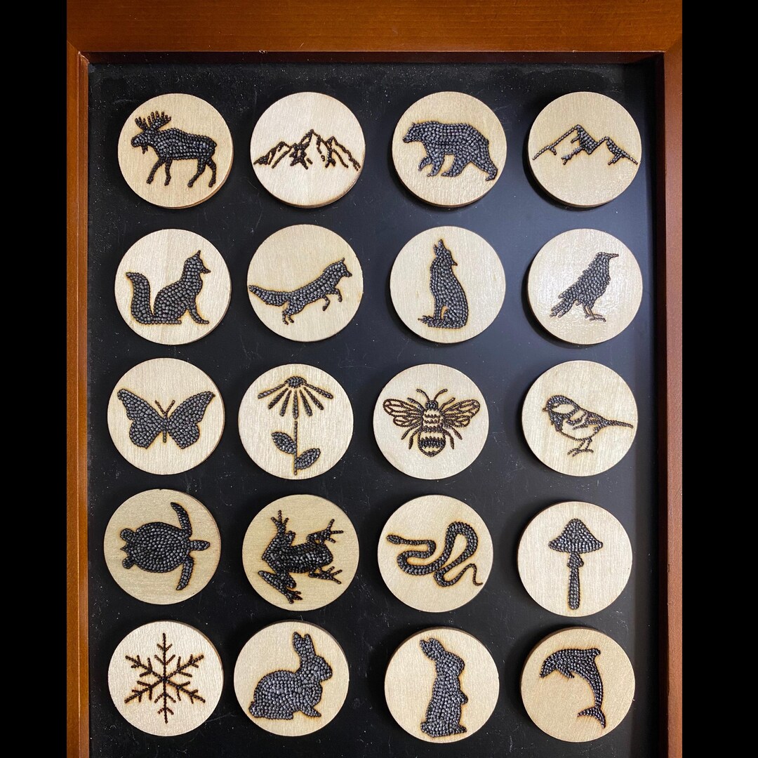 Nature and Wildlife Wooden Magnet | Hand-burned Pyrography | Stocking ...