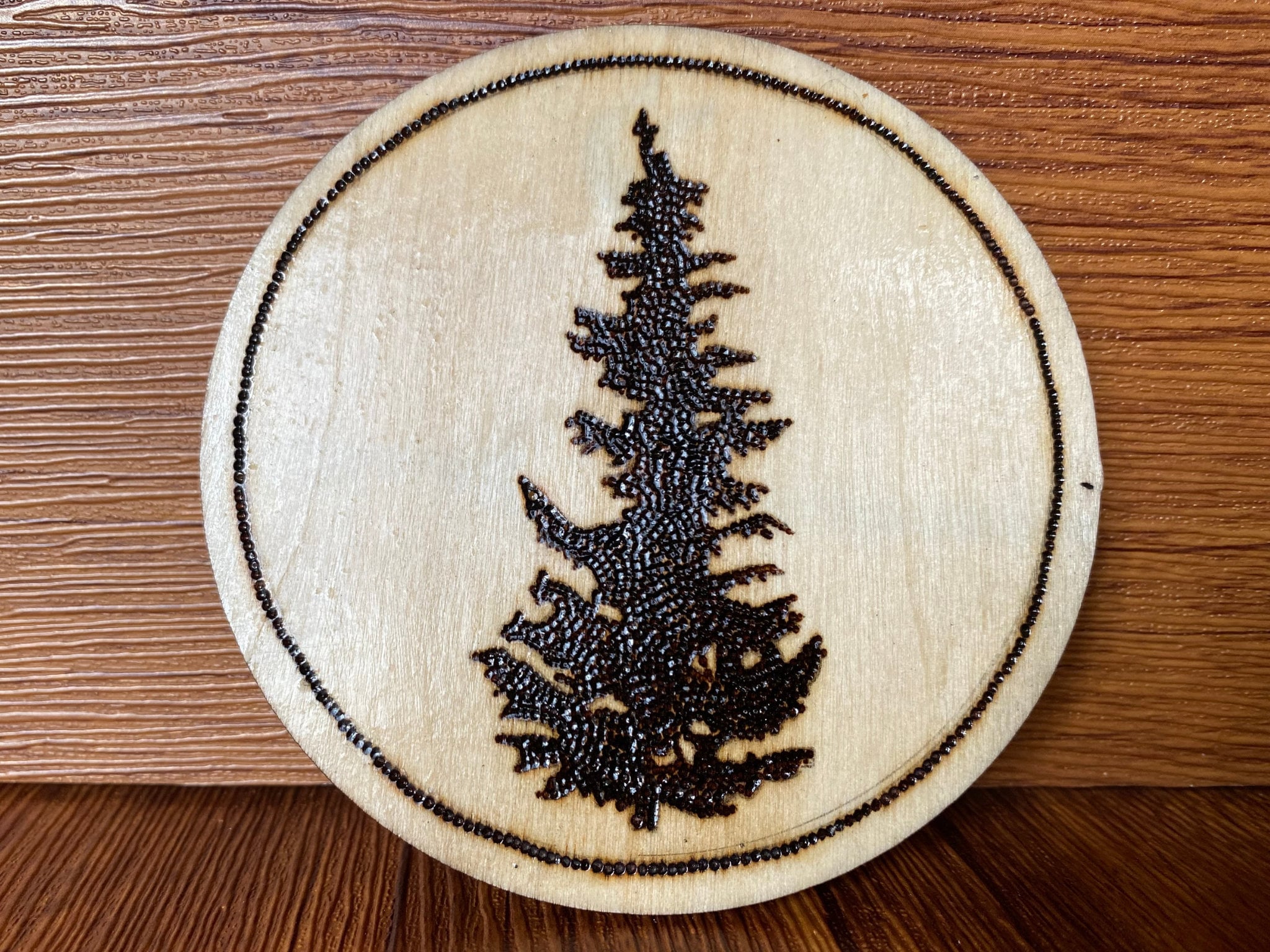 Handmade, Wood Burned Tree Silhouette Coasters - Etsy