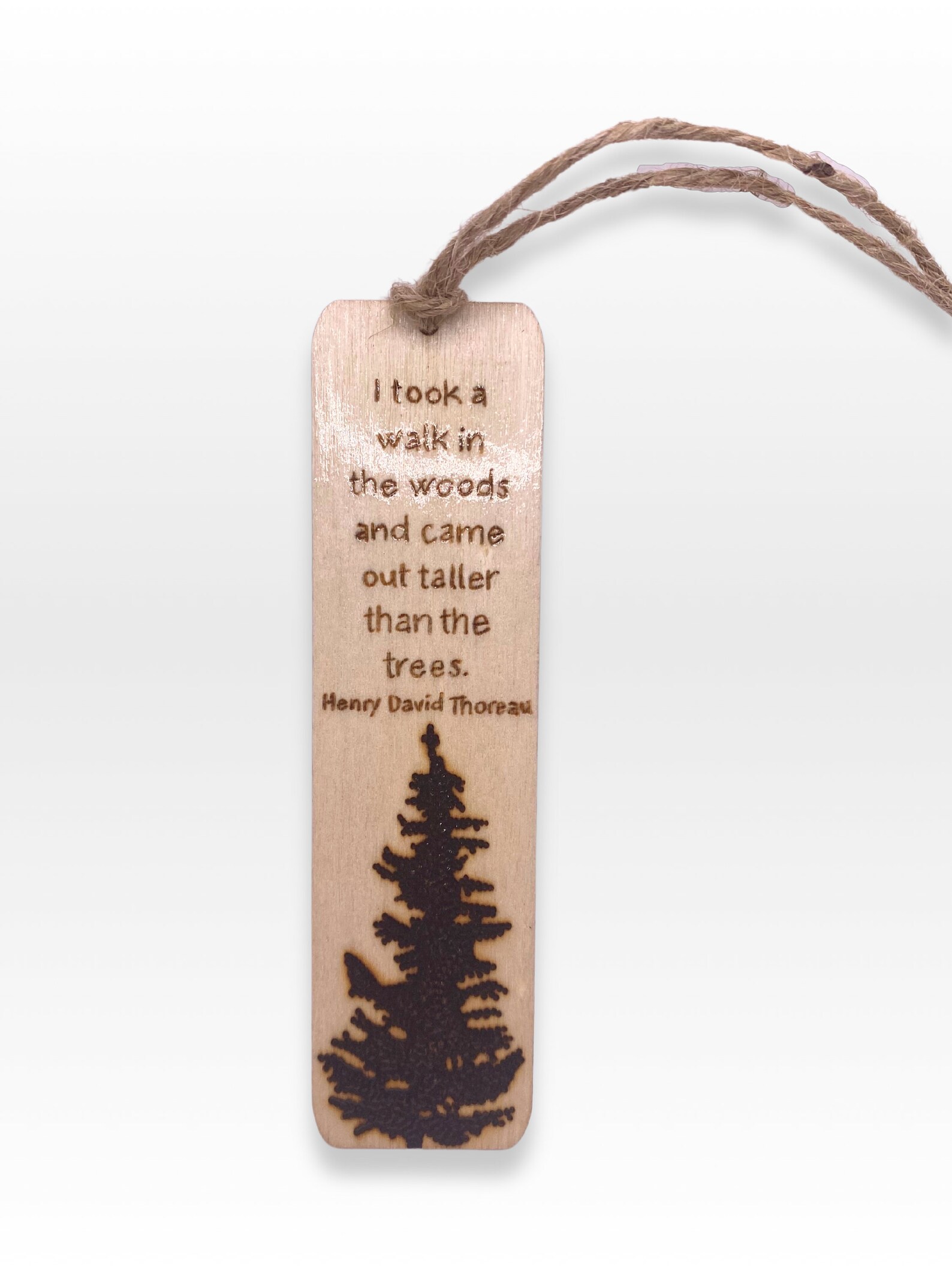 Handmade Wood-burned Bookmark, Trees, Thoreau Quote | Gift for Readers ...