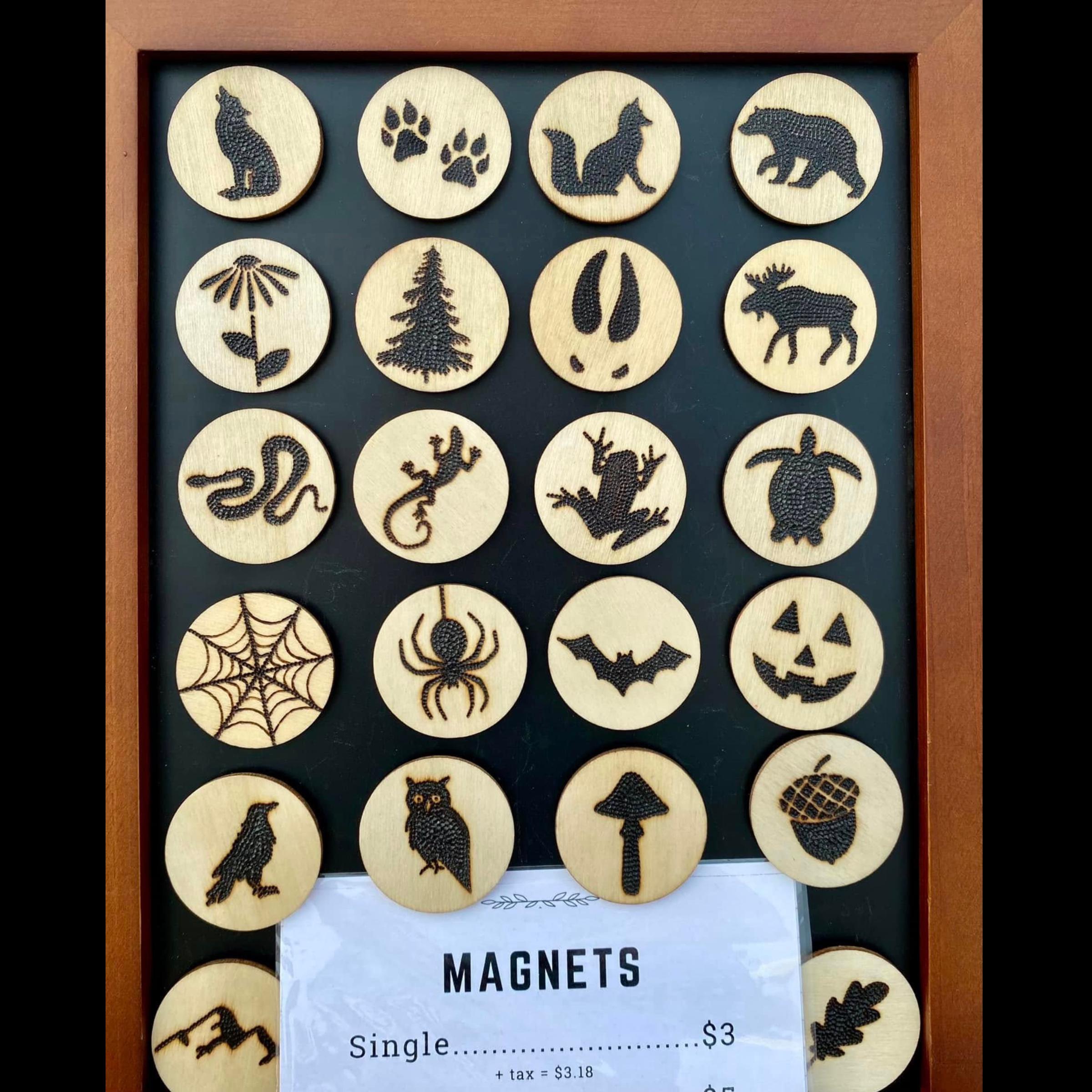 Nature and Wildlife Wooden Magnet | Hand-burned Pyrography | Stocking ...