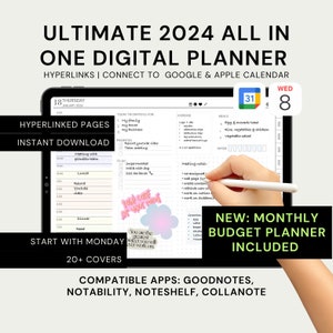 Digital Planner 2024 Planner Minimalist Planner iPad Planner Goodnotes ...