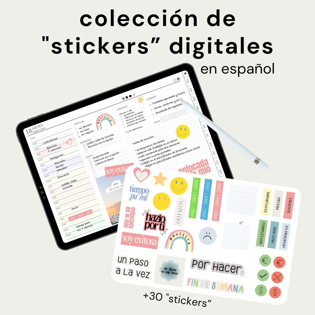 Digital Stickers ESPANOL Digital Stickers in Spanish Aesthetic Colorful ...