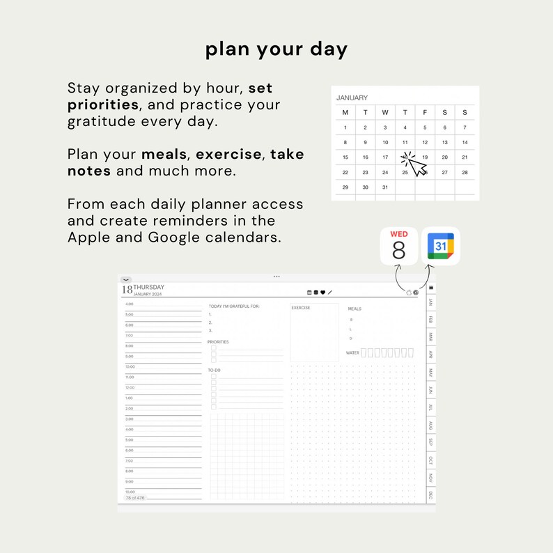 Minimalist Digital Planner 2024 for iPad Compatible With Goodnotes ...
