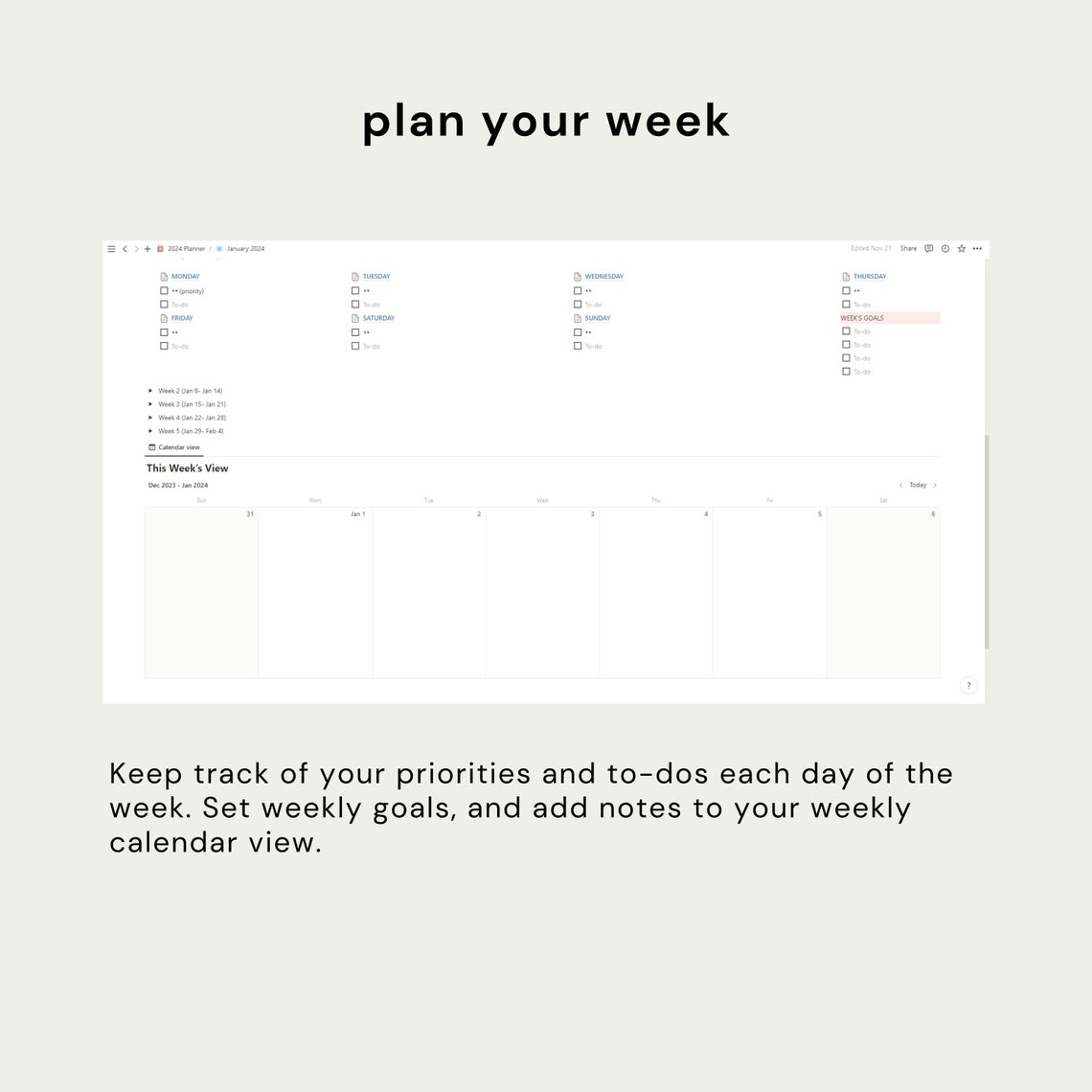 Notion Planner Template 2024 for Beginners 2024 Planner Template Notion ...