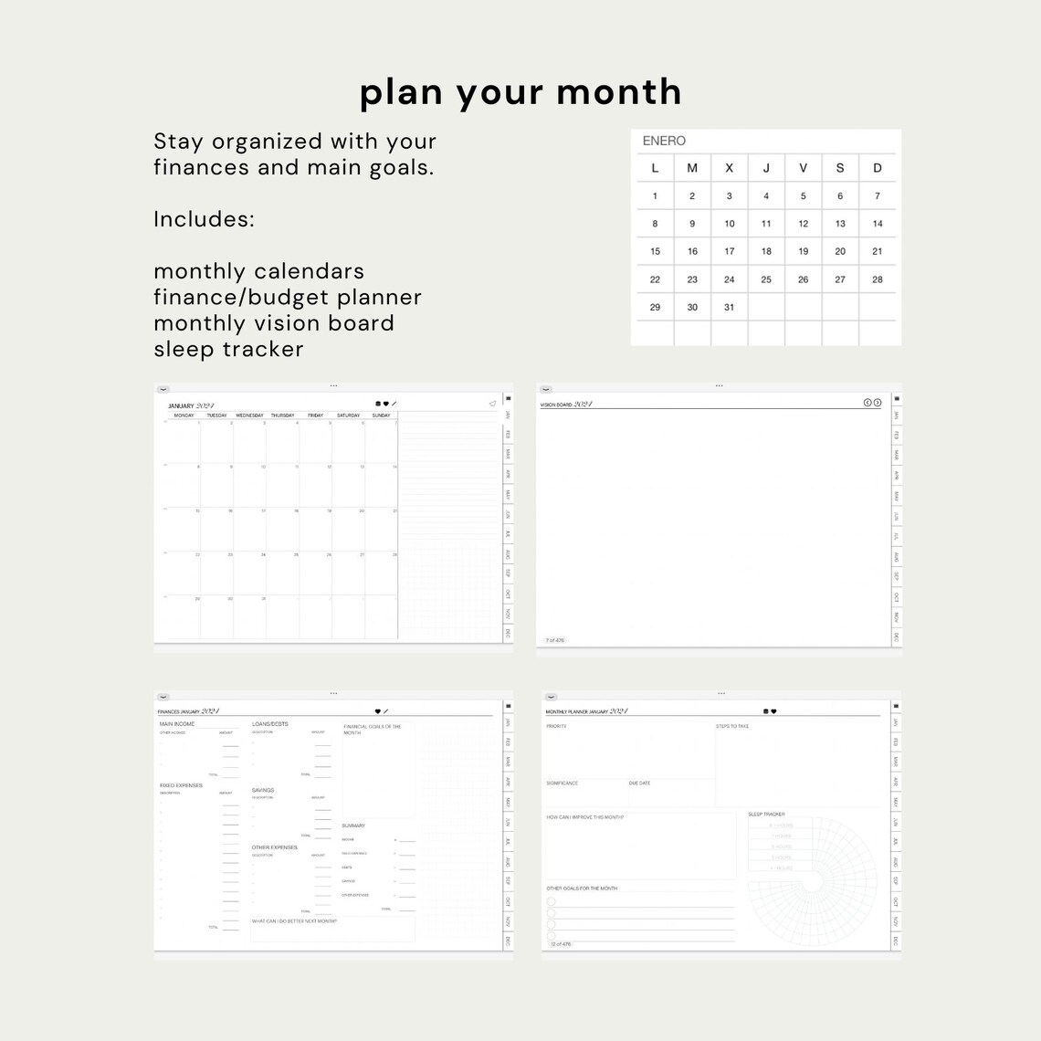 Digital Planner 2024 Planner Minimalist Planner iPad Planner - Etsy