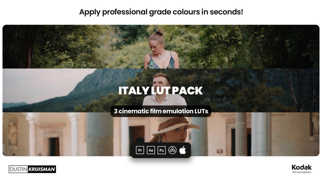 Italy LUT PACK - Professional Colours in Seconds! - Cinematic Film Luts ...
