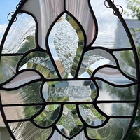 Honeydewglass Ruby Red Stained Glass Window Panel With Bevel Cluster ...