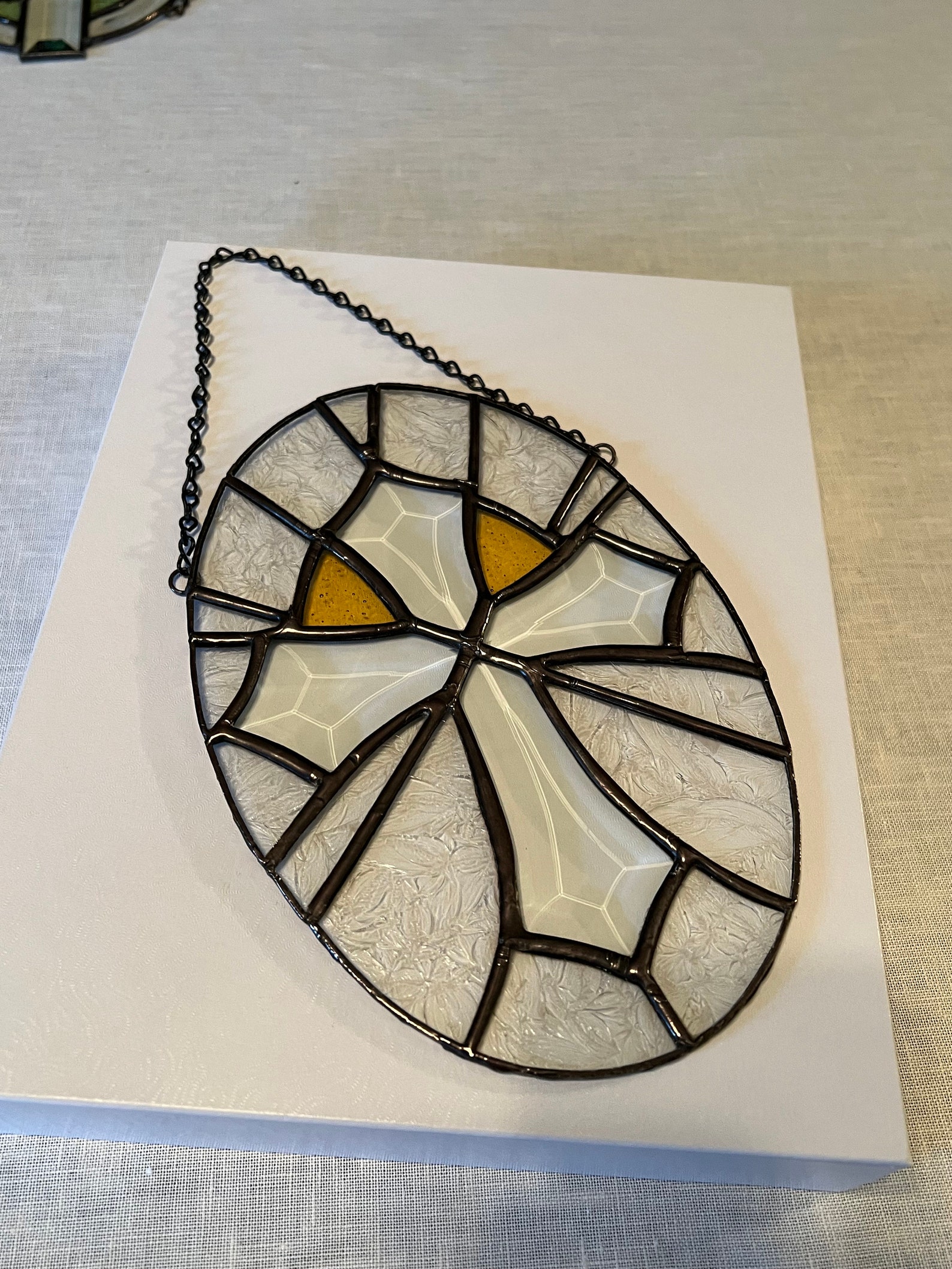 Stained Glass – Oval Beveled Cross - Etsy