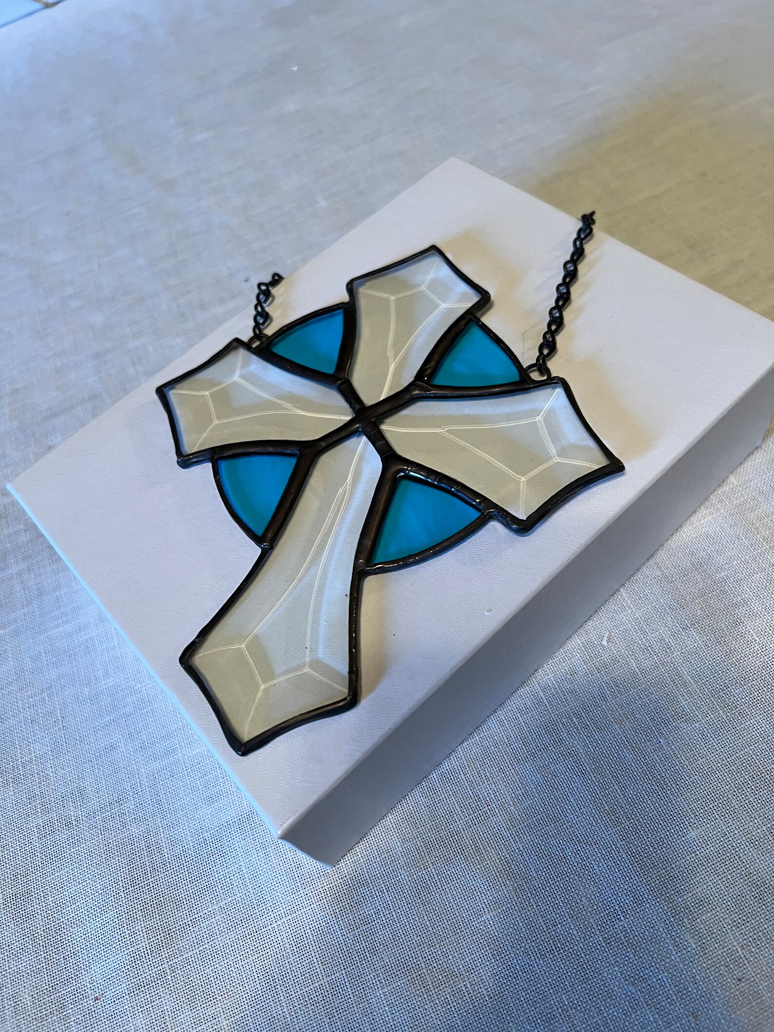 Stained Glass – 3-point Beveled Cross - Etsy
