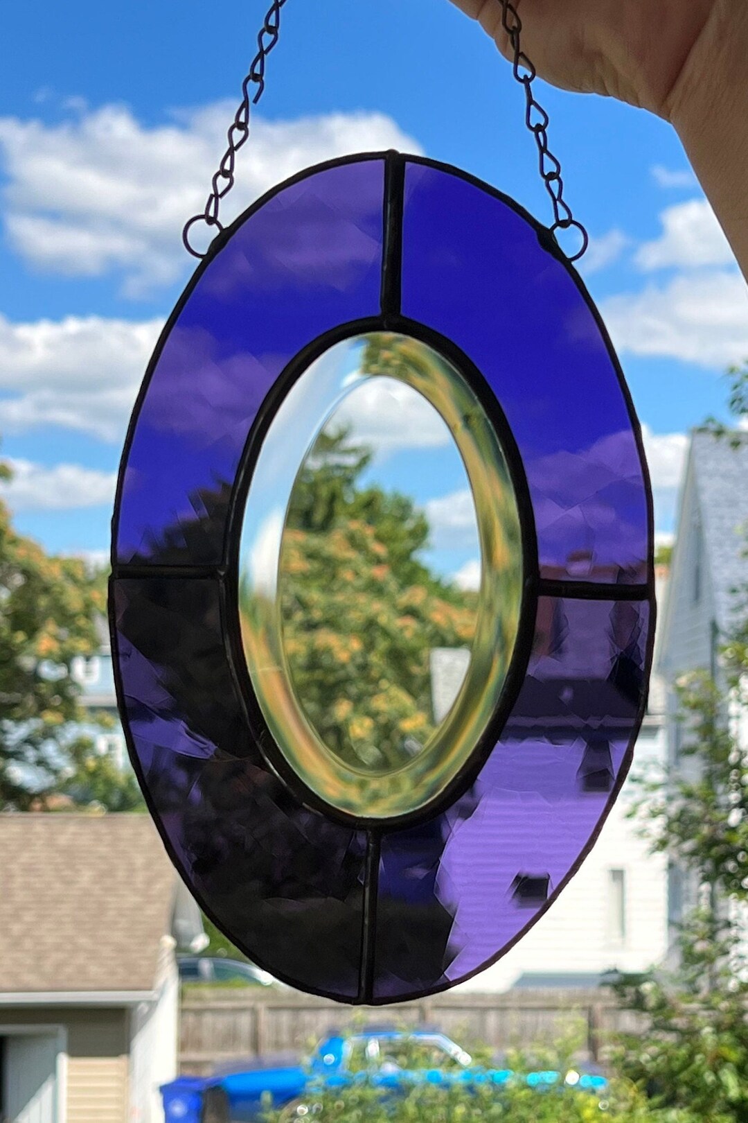 Stained Glass – Simple Bevel Oval - One Color - Etsy