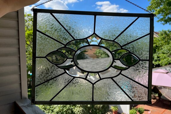 Stained Glass Rectangular Bevel Panel Clear - Etsy