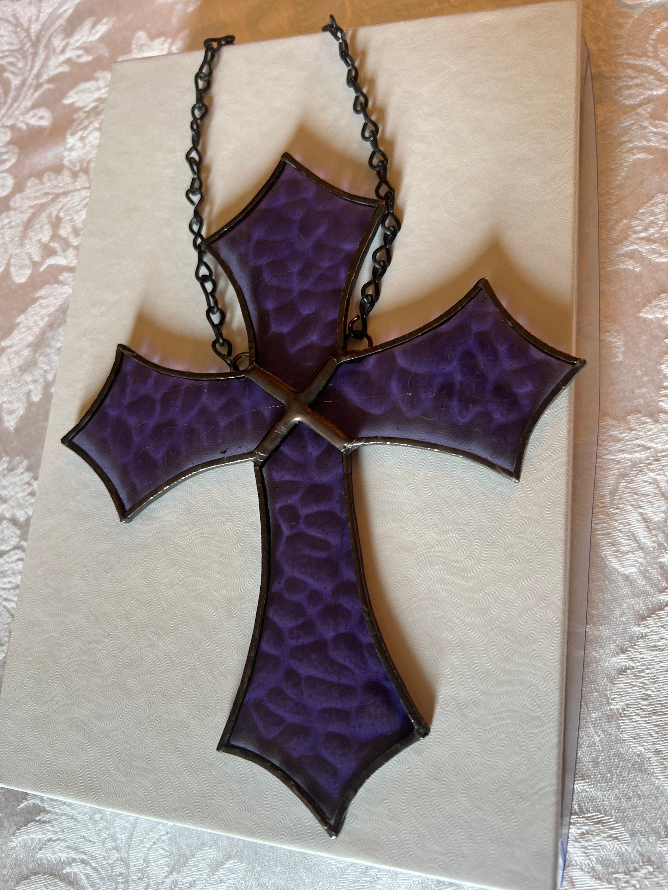 Stained Glass – 3-point Cross – Purple - Etsy