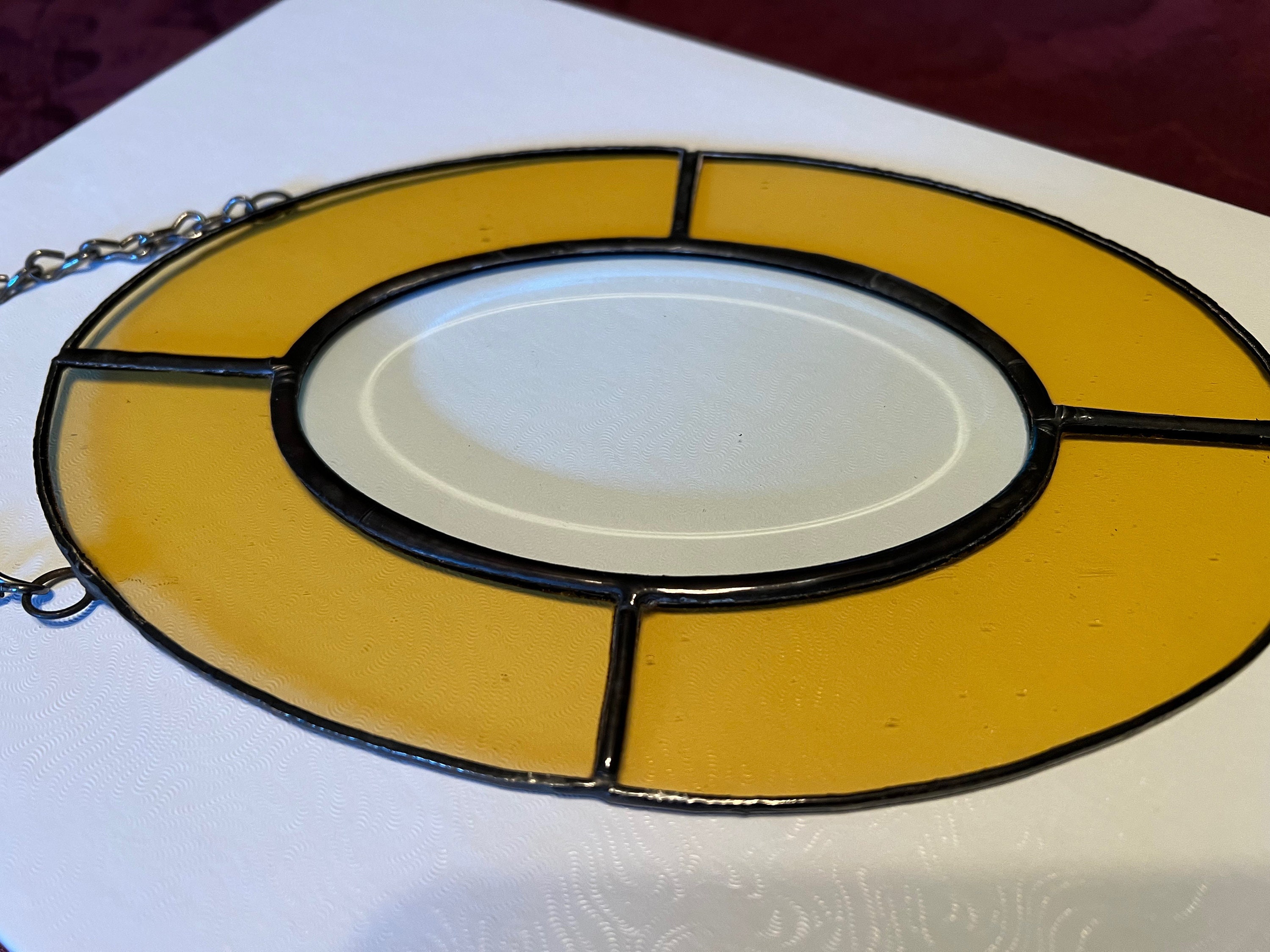 Stained Glass – Simple Bevel Oval - One Color - Etsy