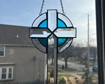 Stained Glass 3-point Beveled Cross - Etsy