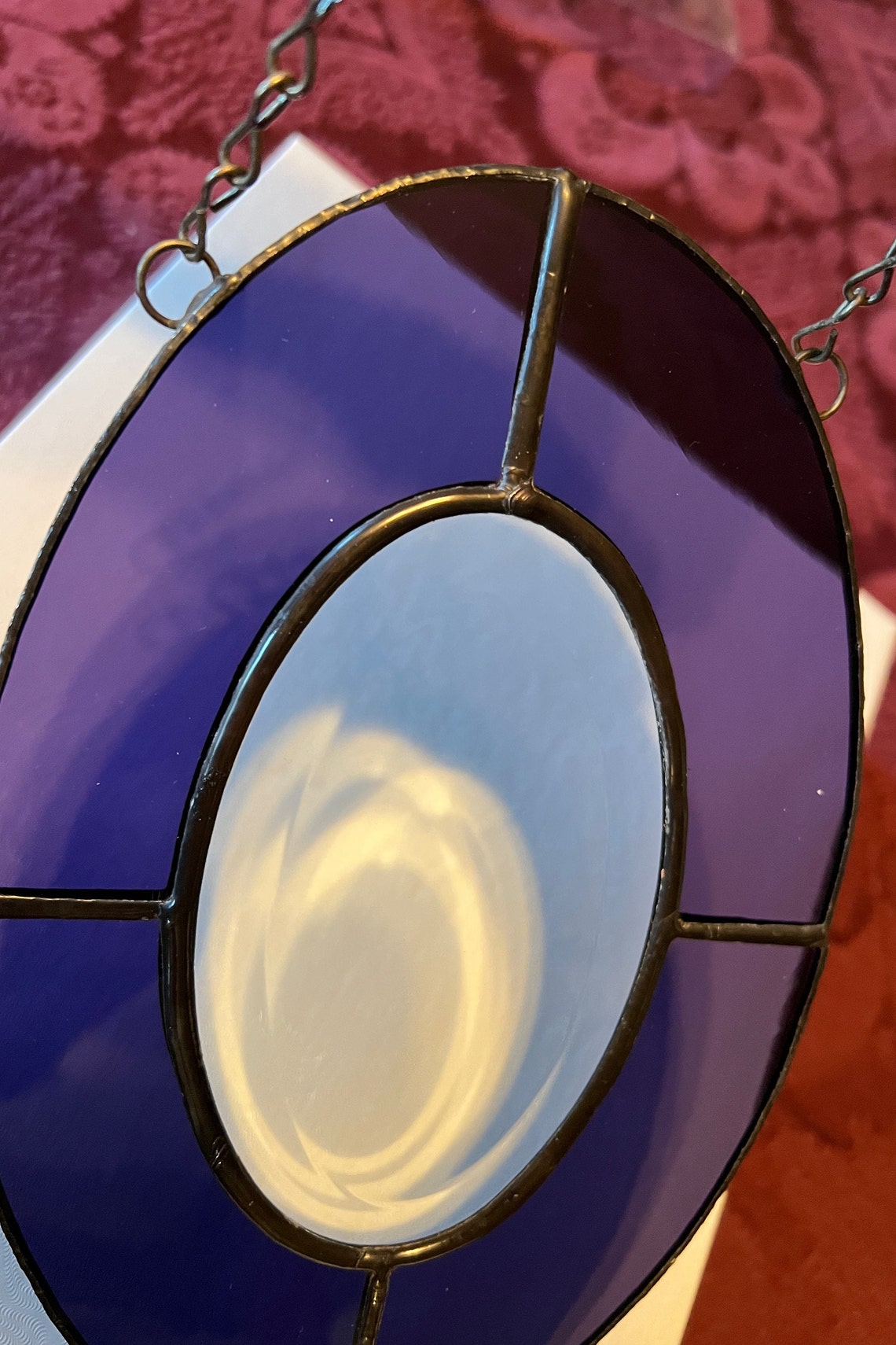 Stained Glass – Simple Bevel Oval - One Color - Etsy