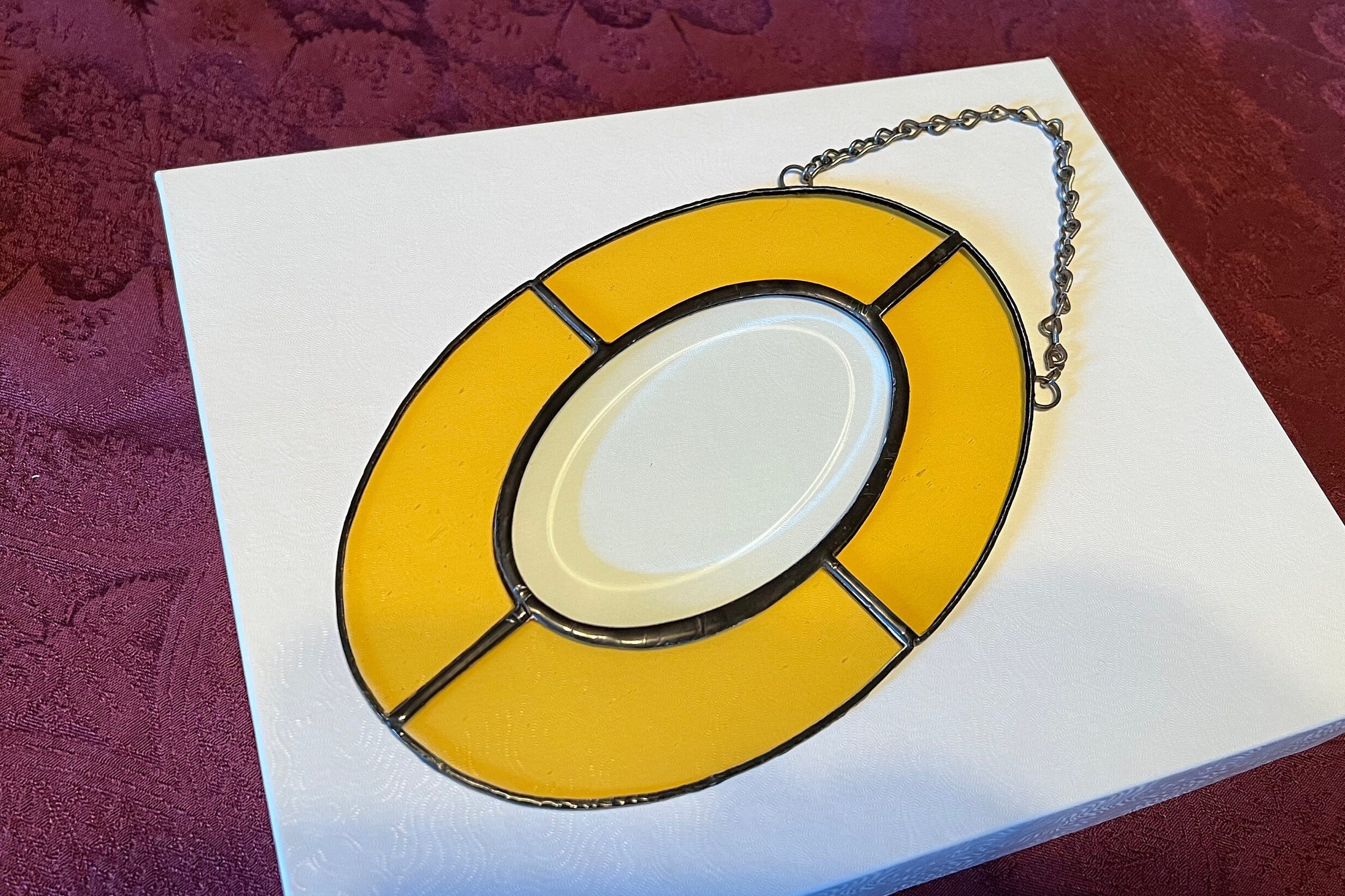 Stained Glass – Simple Bevel Oval - One Color - Etsy